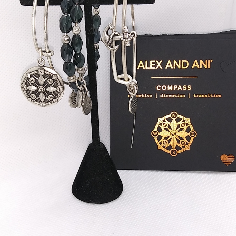 Alex And Ani Compass & Anchor Set - Gem